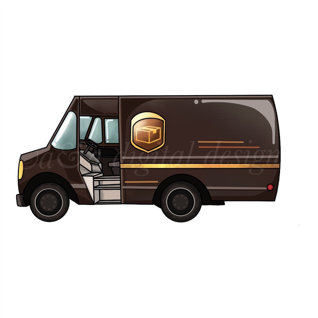 UPS Truck- Instant Digital Download, PNG, JPG Files, Delivery Truck, Hand Drawn, Clipart - Etsy