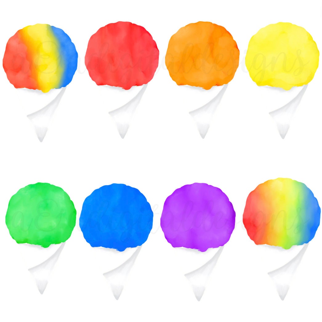 Snow Cones-instant Digital Download, PNG, JPG Files, Hand Drawn ...