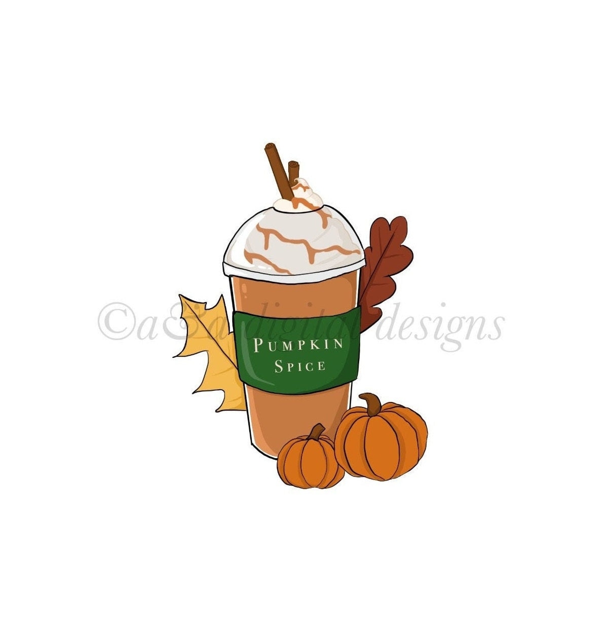Pumpkin Spice Latte- Instant Digital Download, PNG, JPG, SVG Files ...