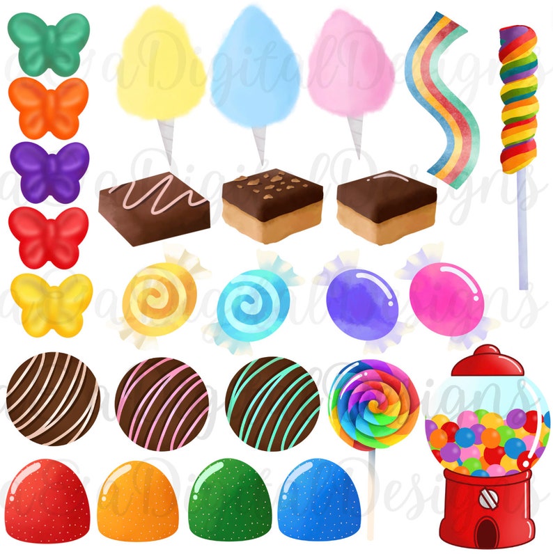 Candy Shop Clipart Pack-instant Digital Download, PNG, JPG, Sweet ...