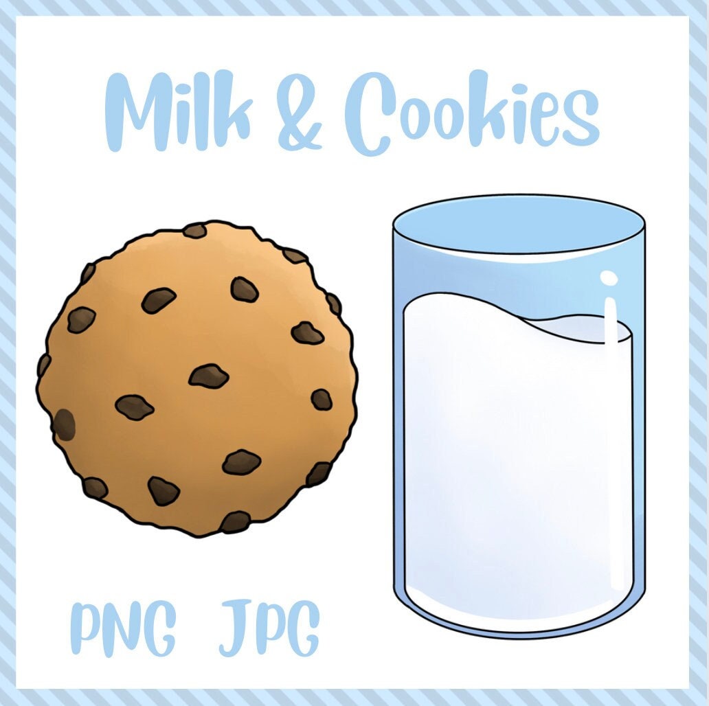 Milk & Cookies-instant Digital Download, PNG, JPG Files, Hand Drawn ...