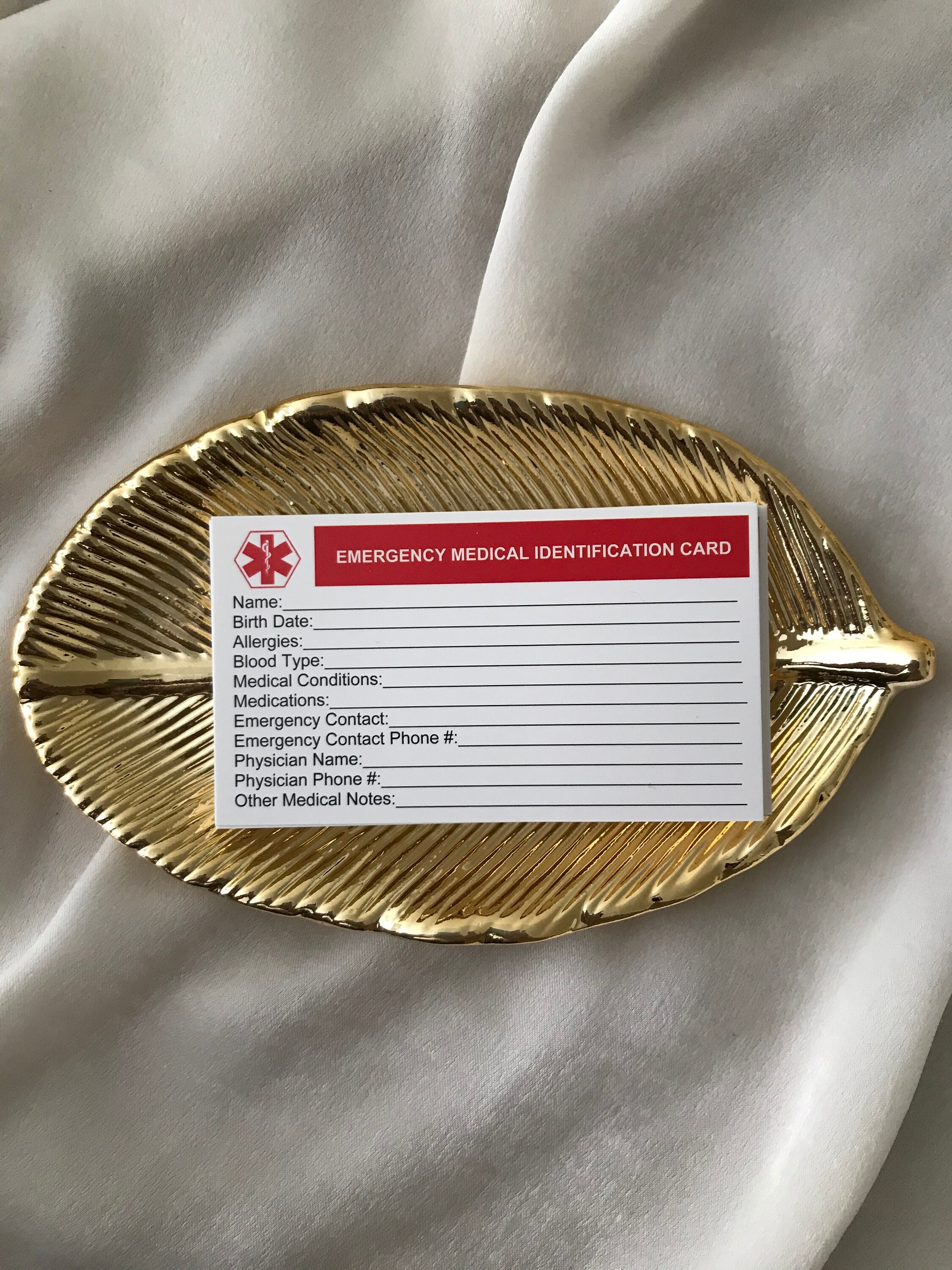 Medical Identification Card - Etsy