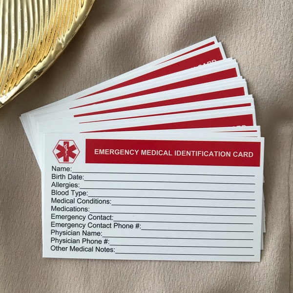 Medical Alert Card - Etsy