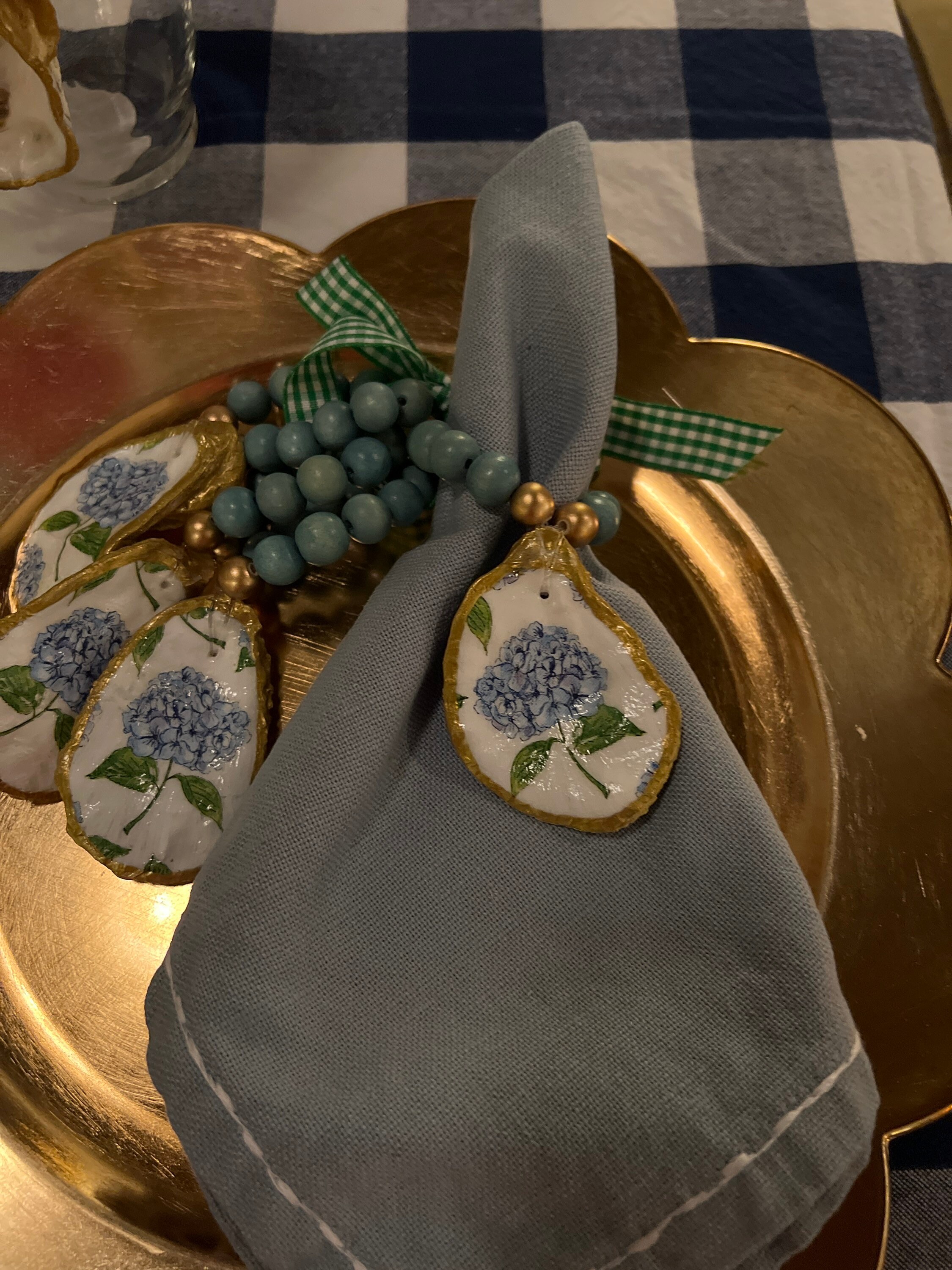 Blue Hydrangea Napkin Rings - Etsy