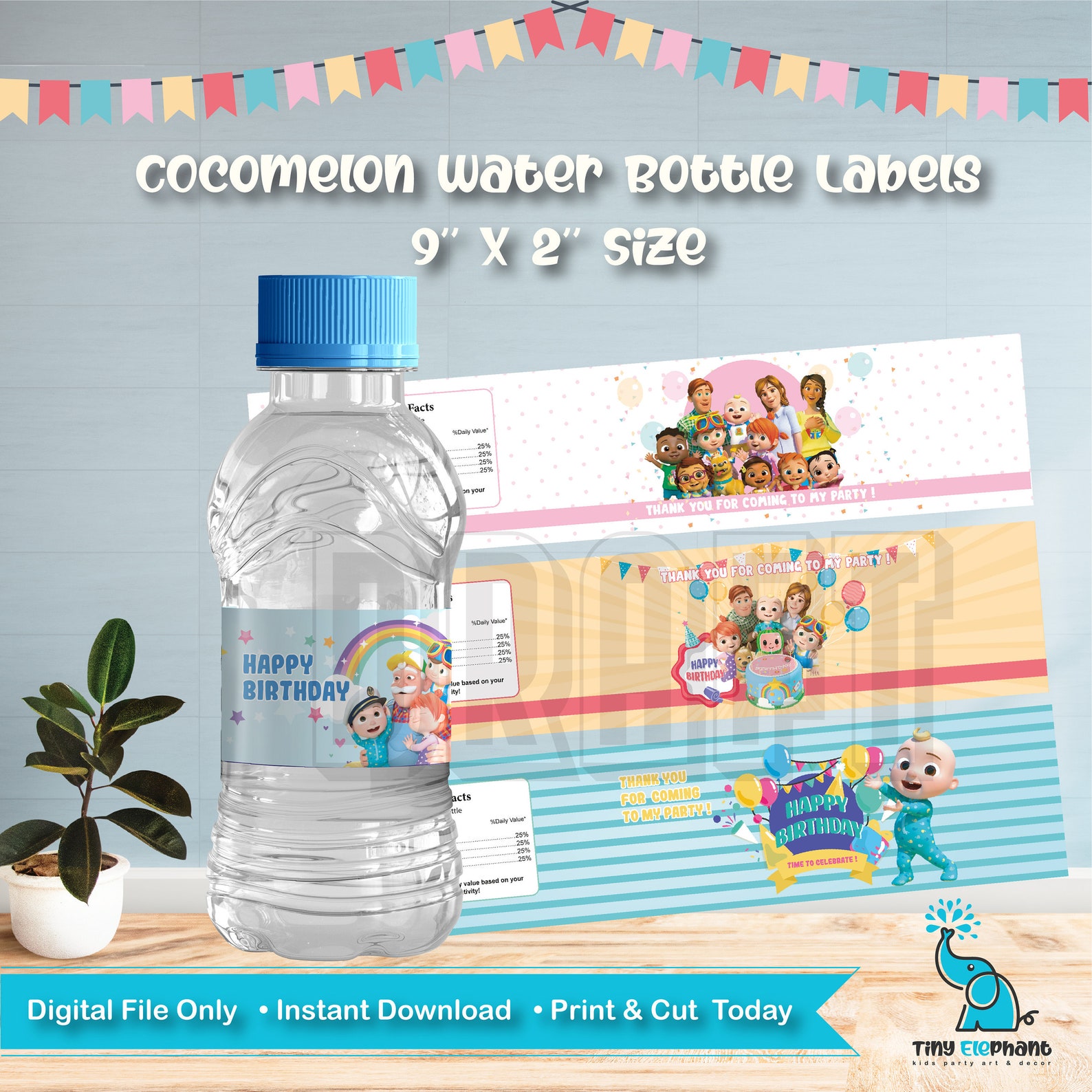 Cocomelon Water Bottle Labels .Cocomelon Birthday Party Decor. | Etsy