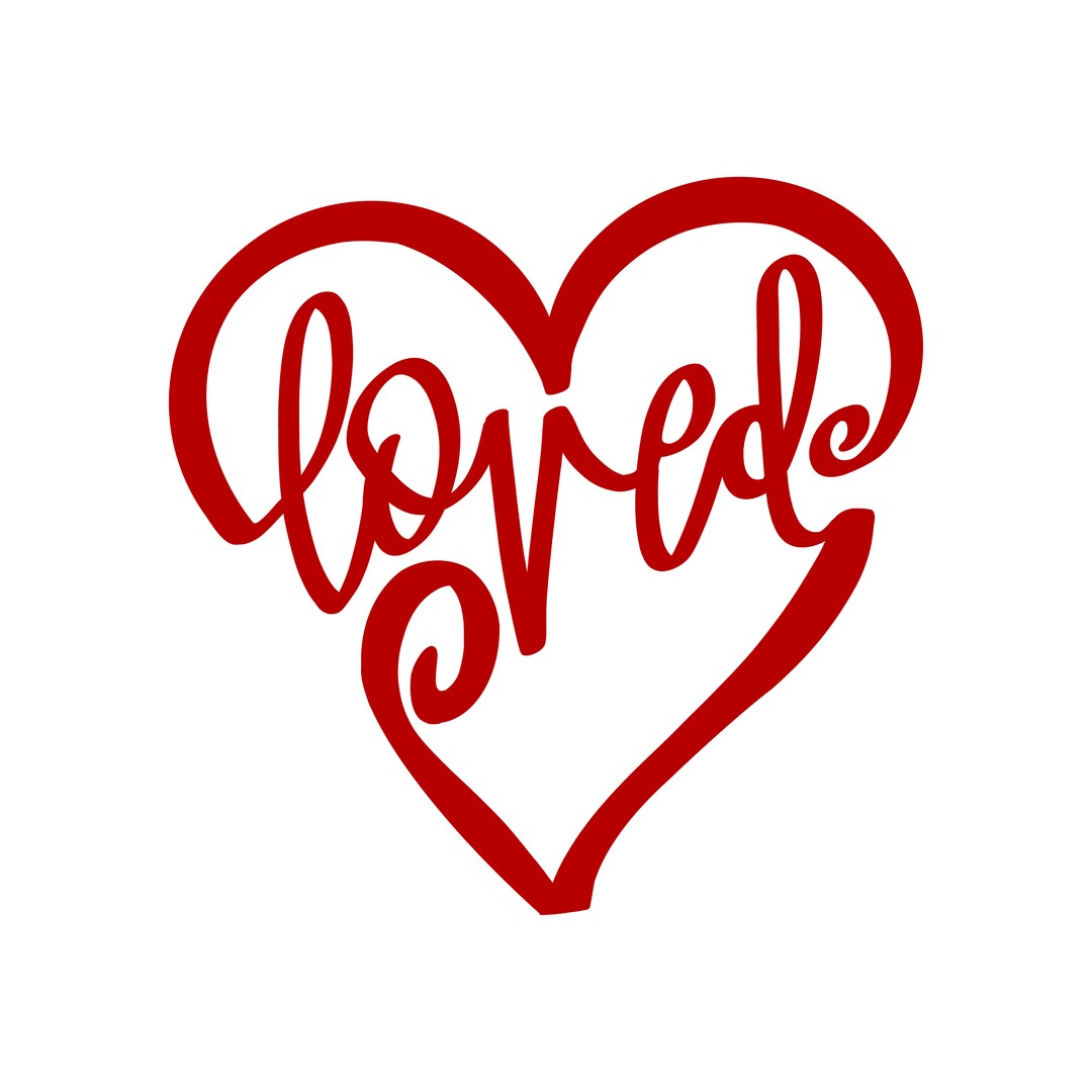 Valentine -LOVED Heart SVG Cut File - Heart Clip Art - Svg - Png - Dxf ...