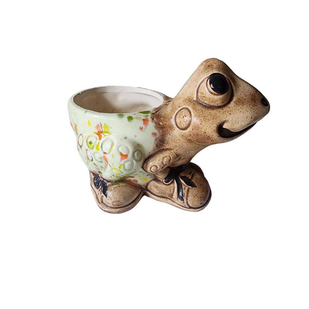 VINTAGE Derpy Frog With Big Shoes Planter - Etsy