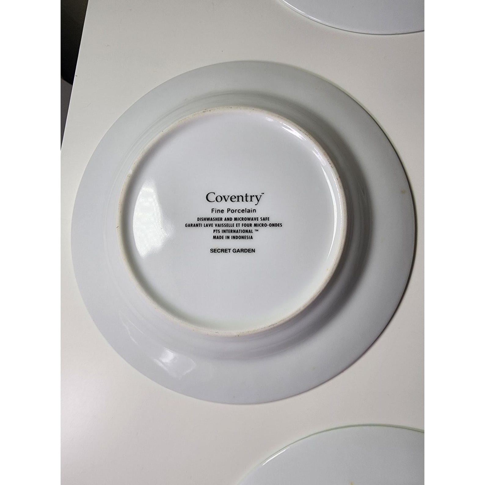 COVENTRY Blue Yellow Red Floral Porcelain 8" Luncheon Salad Plates Set ...