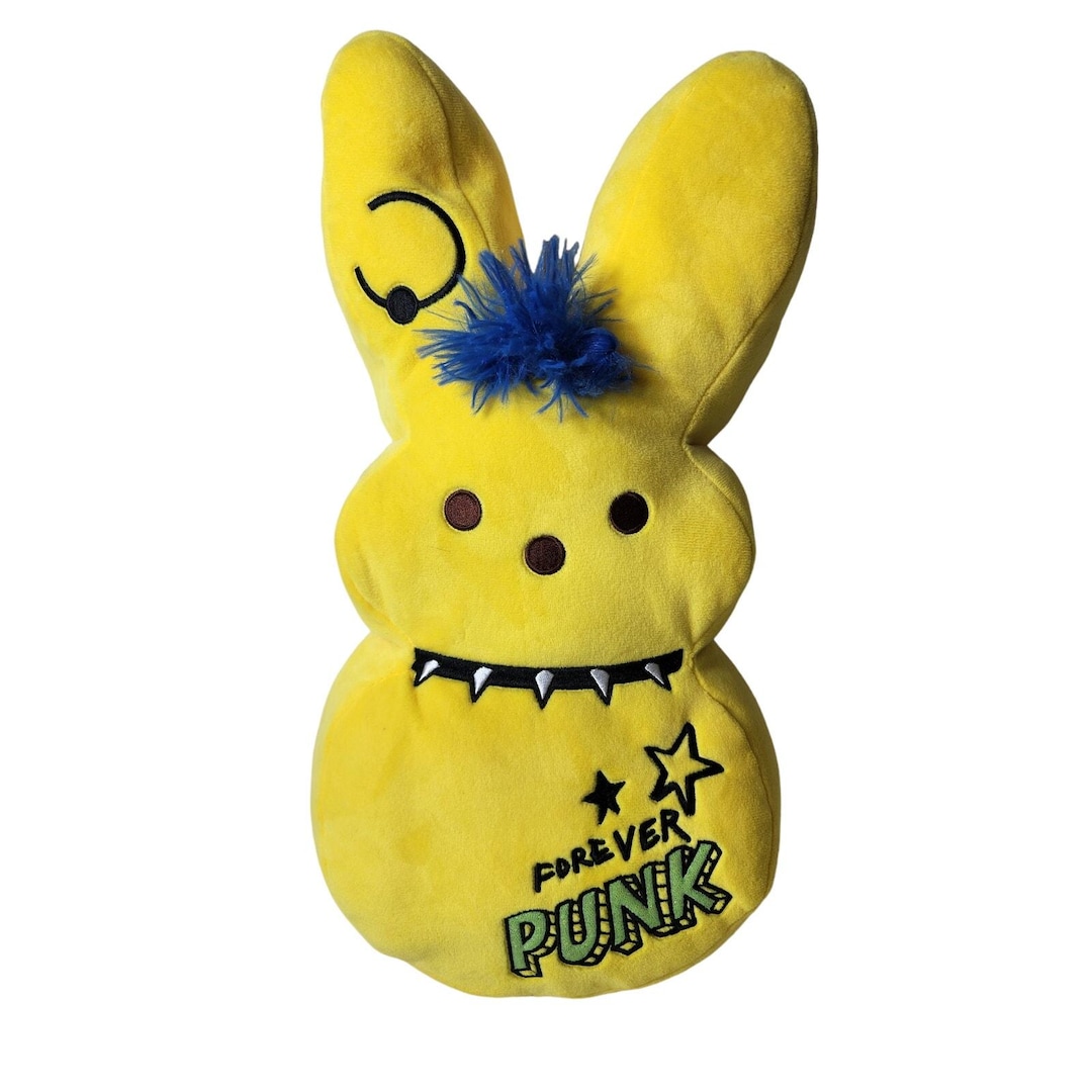 PEEPS Emo Easter Bunny Plush Yellow Weighted 16" - Etsy