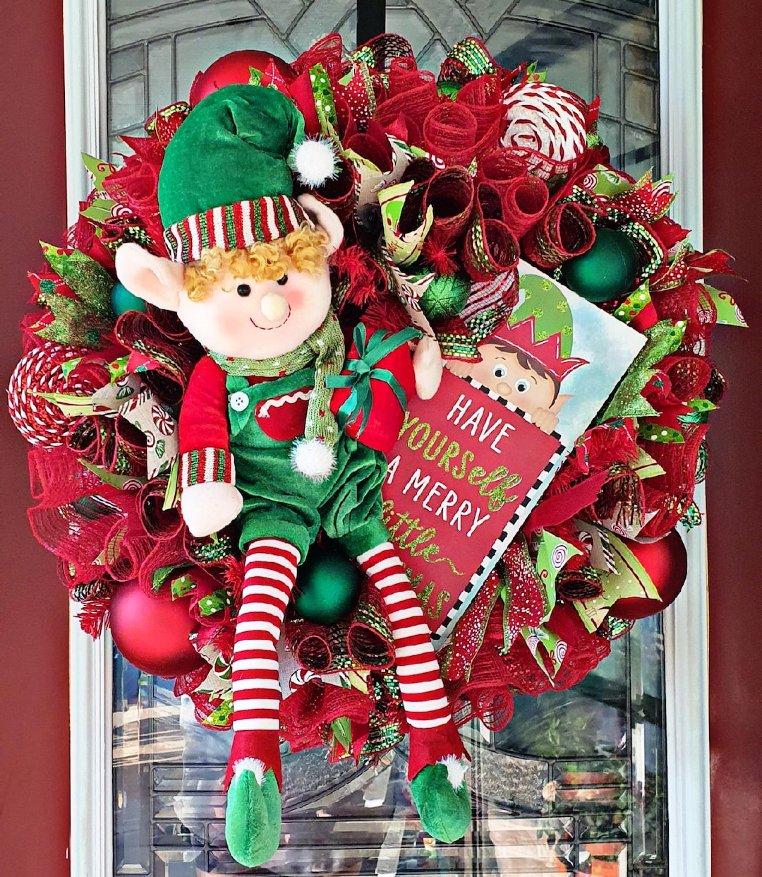 Elf Christmas Wreath - Etsy