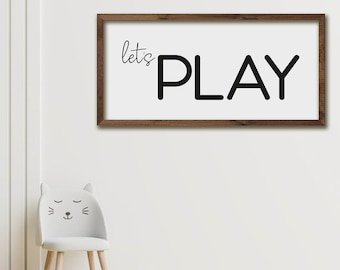 Let's Play Sign Playroom Sign Kids Room Decor Kids Playroom Sign ...