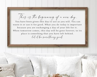 Inspirational Signs This is the Beginning of a New Day Sign Home Decor ...