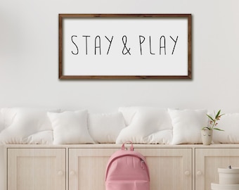 Stay and Play Sign - Etsy UK