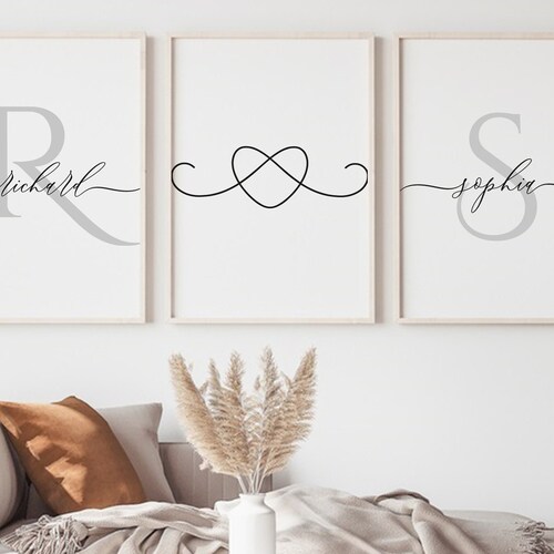 Couple Bedroom Sign Personalised Couple Name Initial Monogram - Etsy