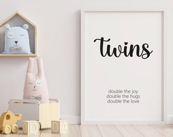 Twin Nursery Art | Etsy