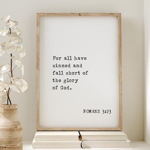 Romans 3:23 Framed Scripture - Christian Bible Verse Home Decor, Faith ...
