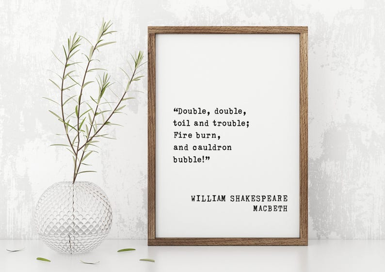 Macbeth Halloween Decor - "double, Double, Toil and Trouble" Framed ...