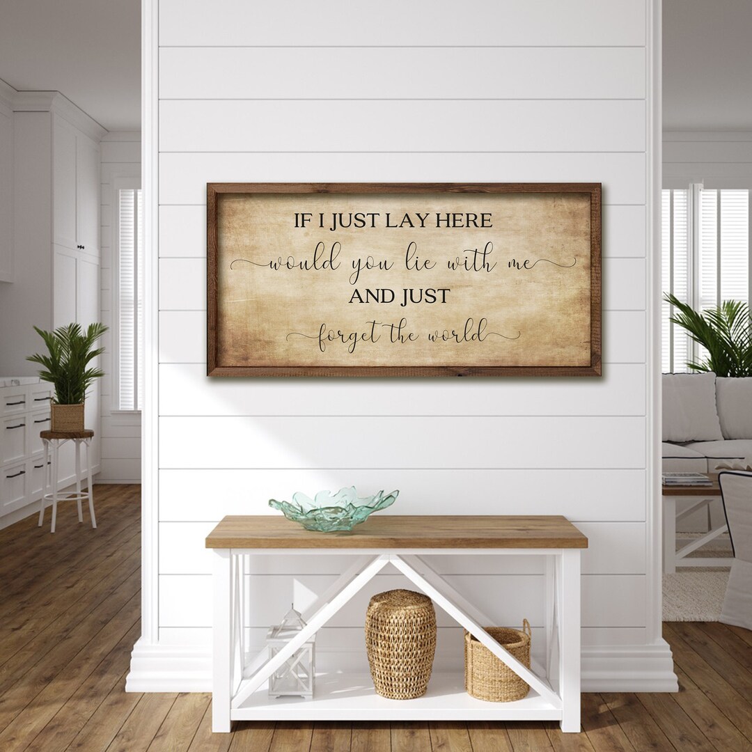 If I Lay Here , Bedroom Signs , Above Bed Decor Wood Signs , Wood Wall ...