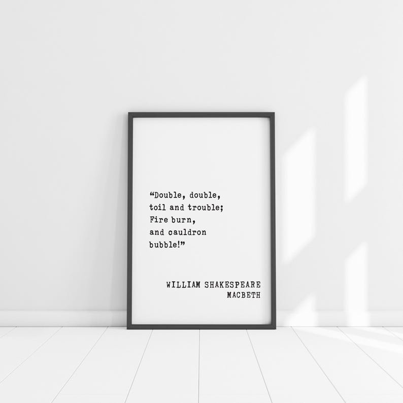 Macbeth Halloween Decor - "double, Double, Toil and Trouble" Framed ...