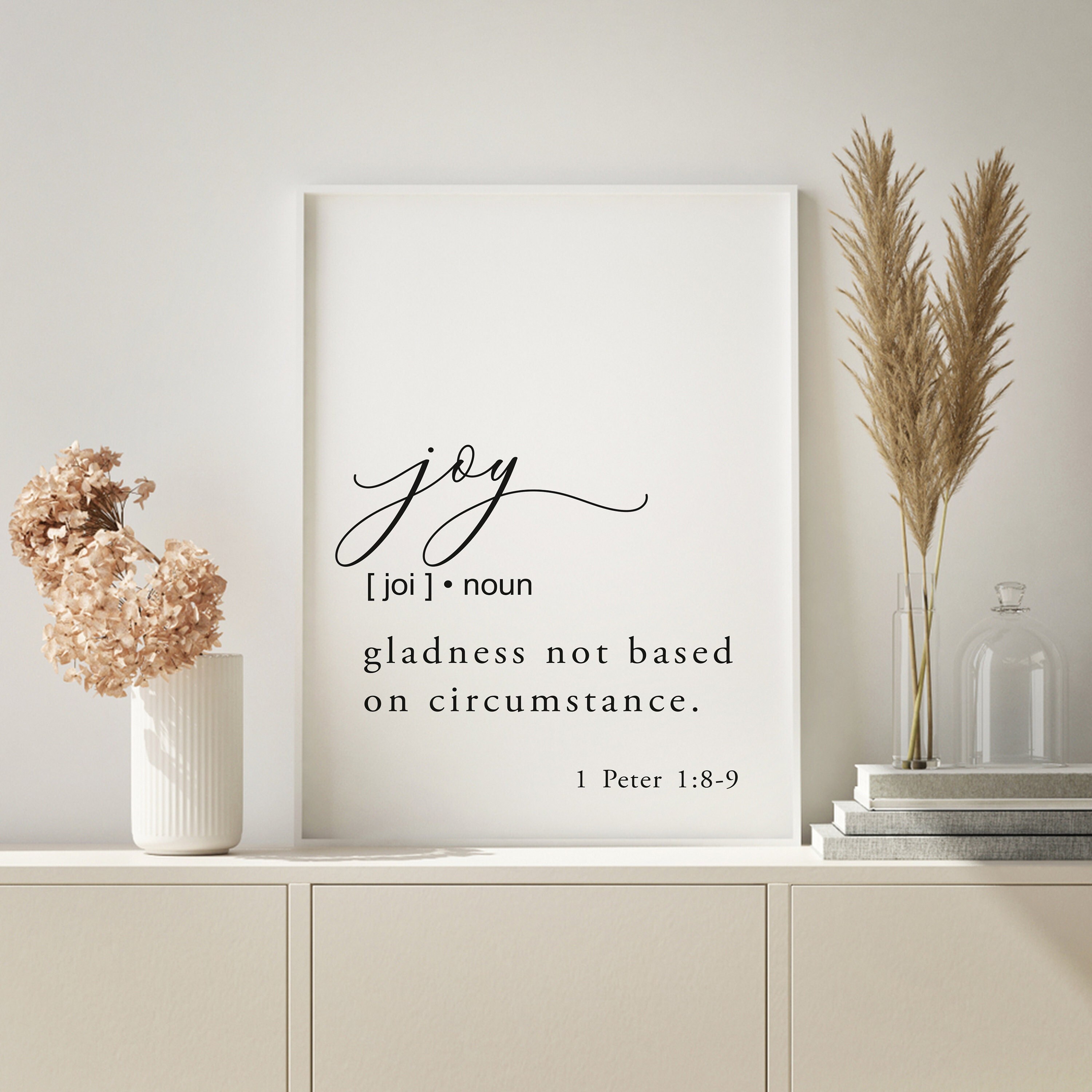 Joy Definition Sign , Joy Gladness Not Based on Circumstance Wall Decor ...