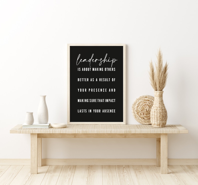 Leadership Quote Inspirational Quotes Wood Frame Office - Etsy