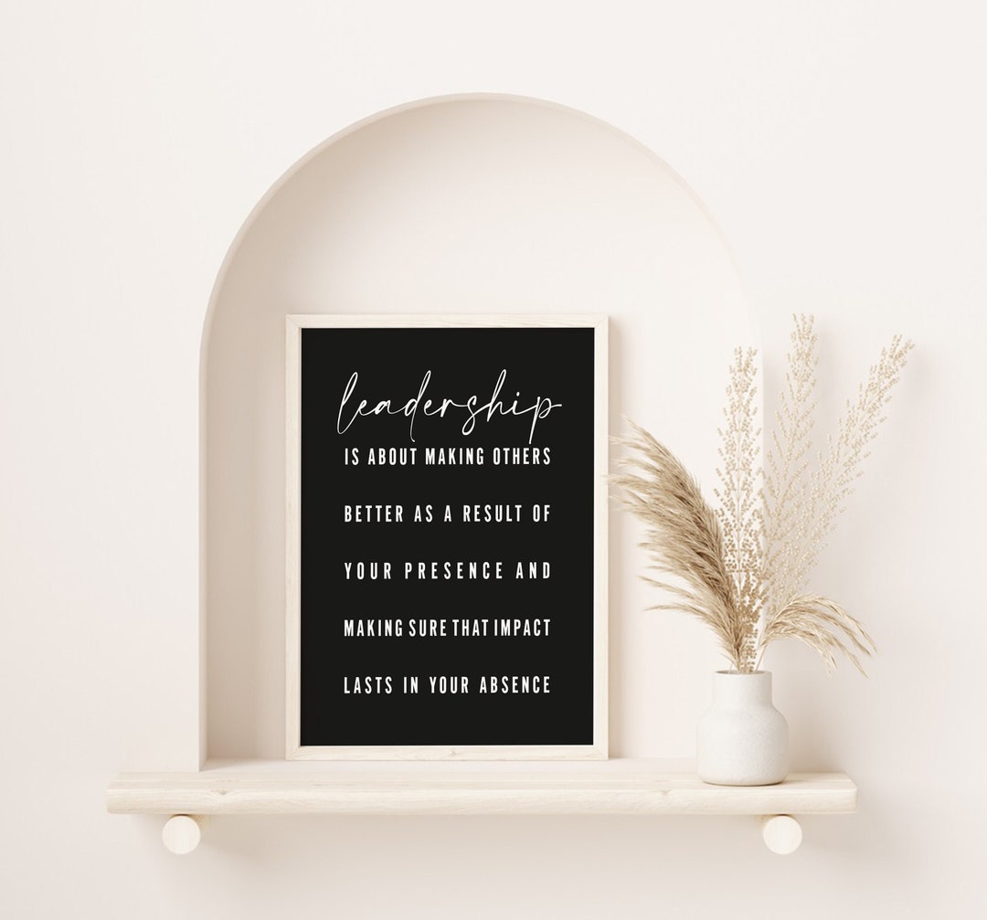 Leadership Quote, Inspirational Quotes, Wood Frame, Office Decor ...