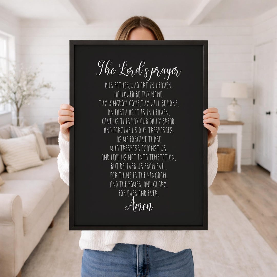 The Lord's Prayer Sign, Rustic Christian Wall Art - Etsy