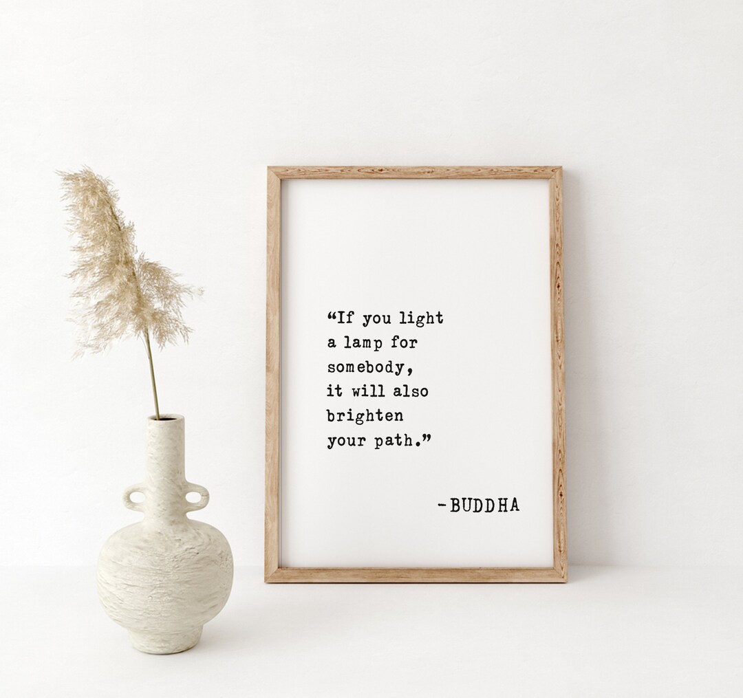 Buddha Quote Framed Art - "if You Light a Lamp" Inspirational Decor for ...