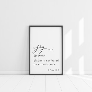 Joy Definition Sign , Joy Gladness Not Based on Circumstance Wall Decor ...