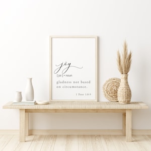 Joy Definition Sign , Joy Gladness Not Based on Circumstance Wall Decor ...