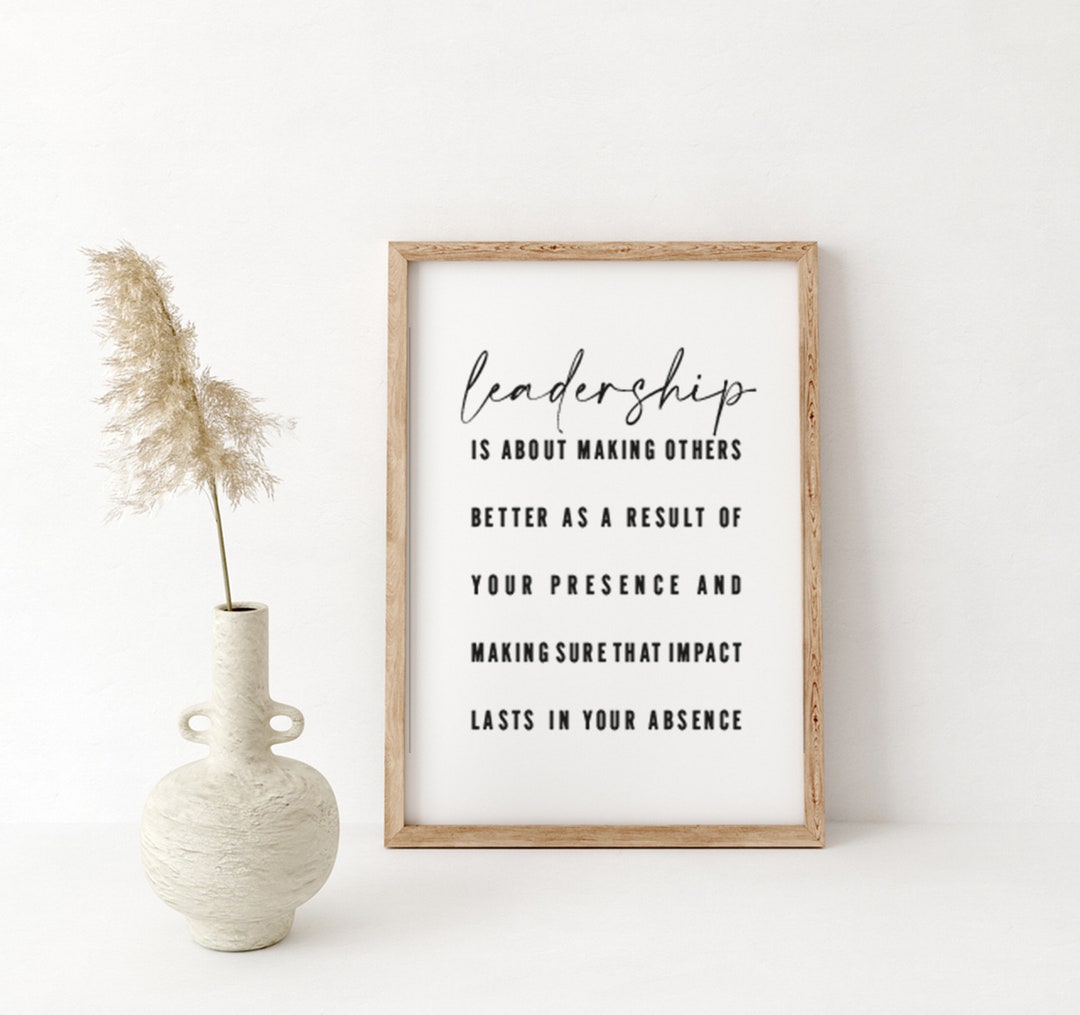 Leadership Quote Wall Art, Inspirational Wooden Frame, Office Decor ...