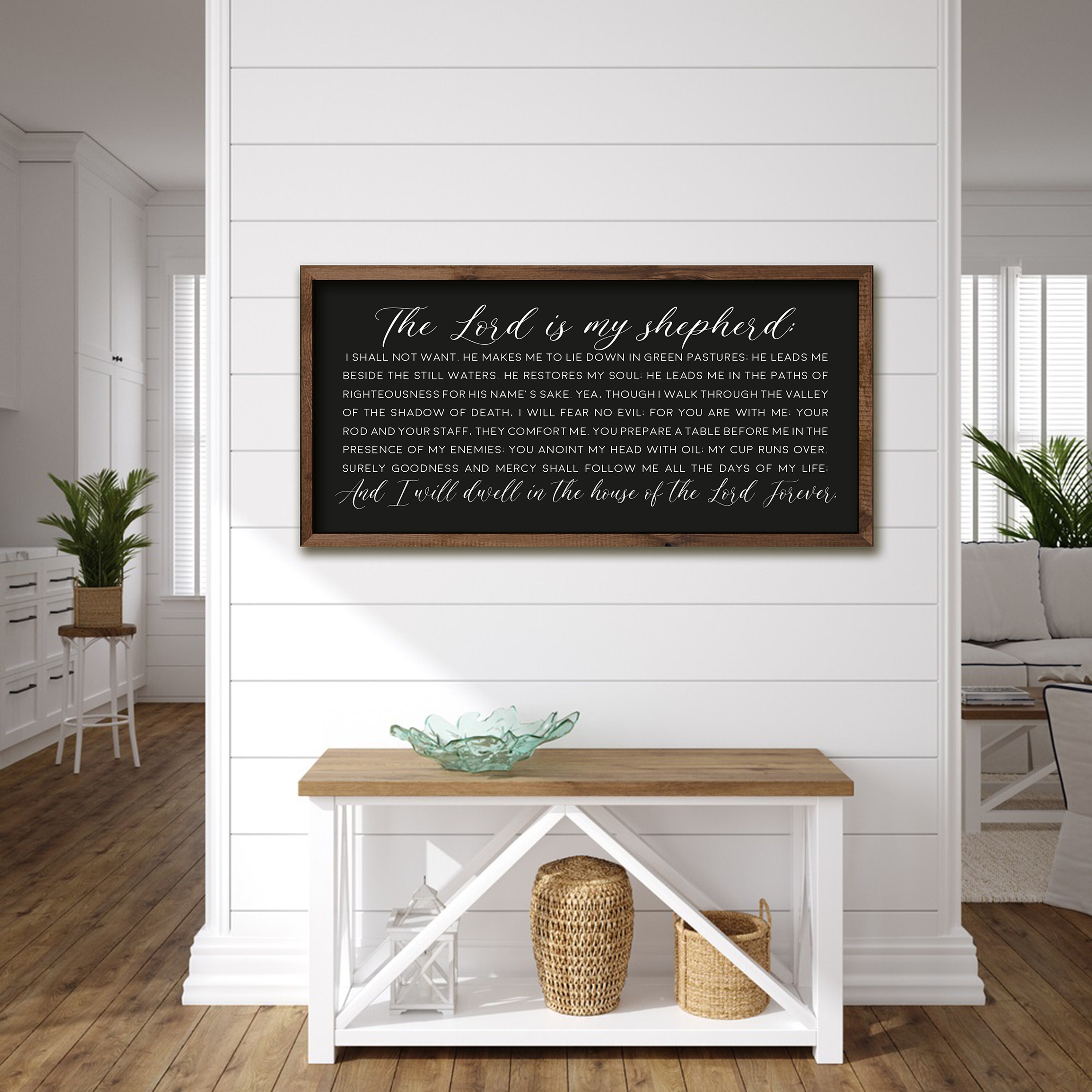 The Lord is My Shepherd Scripture Wall Art, Psalm 23 Farmhouse Decor ...
