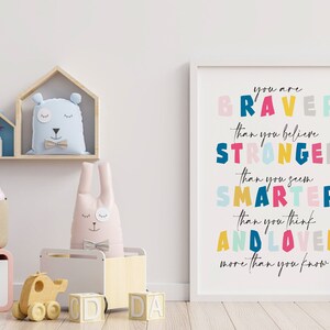 You Are Braver Than You Believe, Art for Kids, Rustic Nursery Art ...