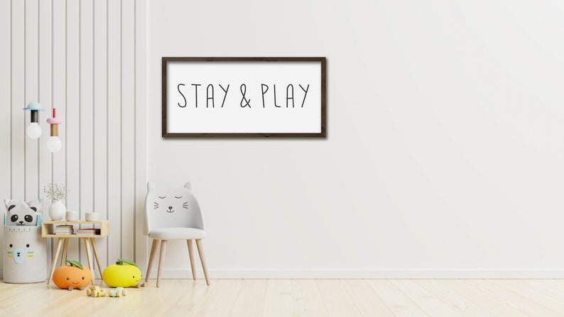 Stay and Play Sign Playroom Decor Playroom Wall Sign Kids - Etsy