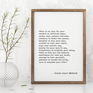 Ralph Waldo Emerson Quote Print: Comfort on Difficult Days, Smiles ...