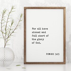 Romans 3:23 Framed Scripture - Christian Bible Verse Home Decor, Faith ...