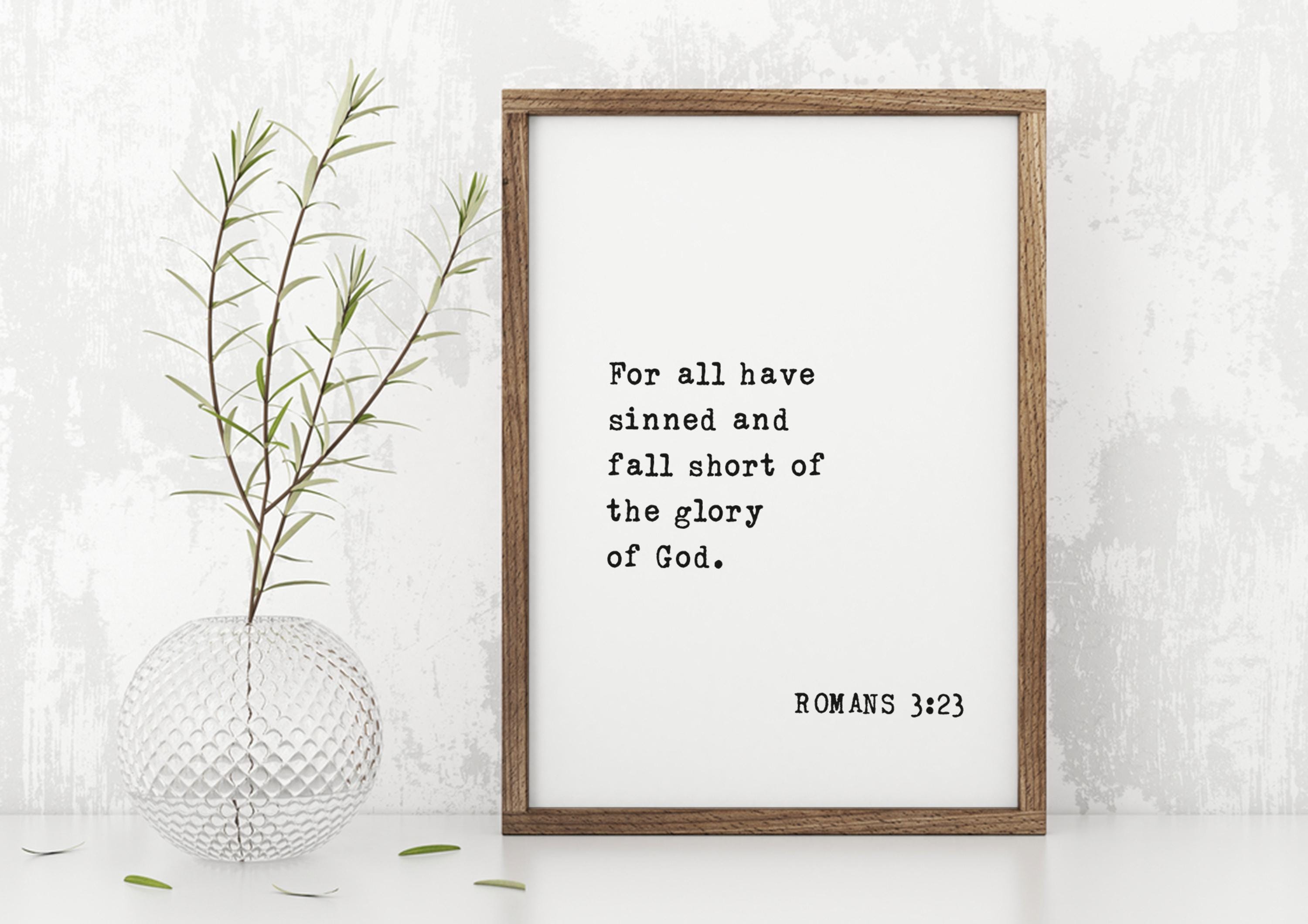 Romans 3:23 Framed Scripture - Christian Bible Verse Home Decor, Faith ...