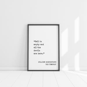 The Tempest Quote Art Print | William Shakespeare Framed Gothic Horror ...