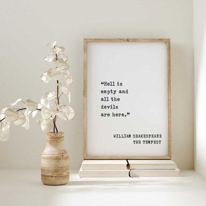 The Tempest Quote Art Print | William Shakespeare Framed Gothic Horror ...