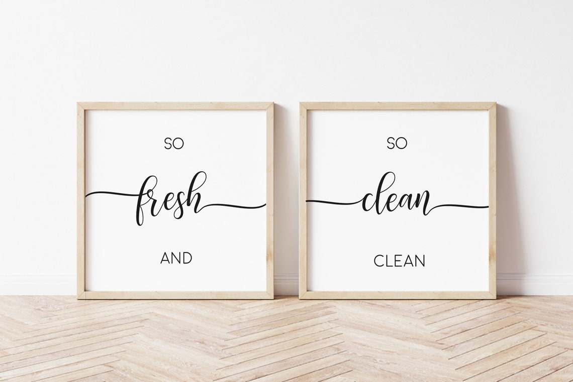 So Fresh And So Clean Clean Wall Art Bathroom Home Decor Kids | Etsy