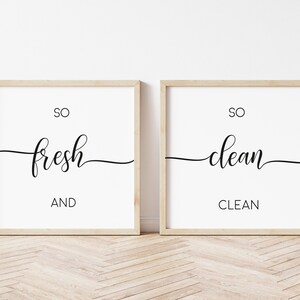 So Fresh and so Clean Clean Wall Art Bathroom Home Decor Kids Bathroom ...