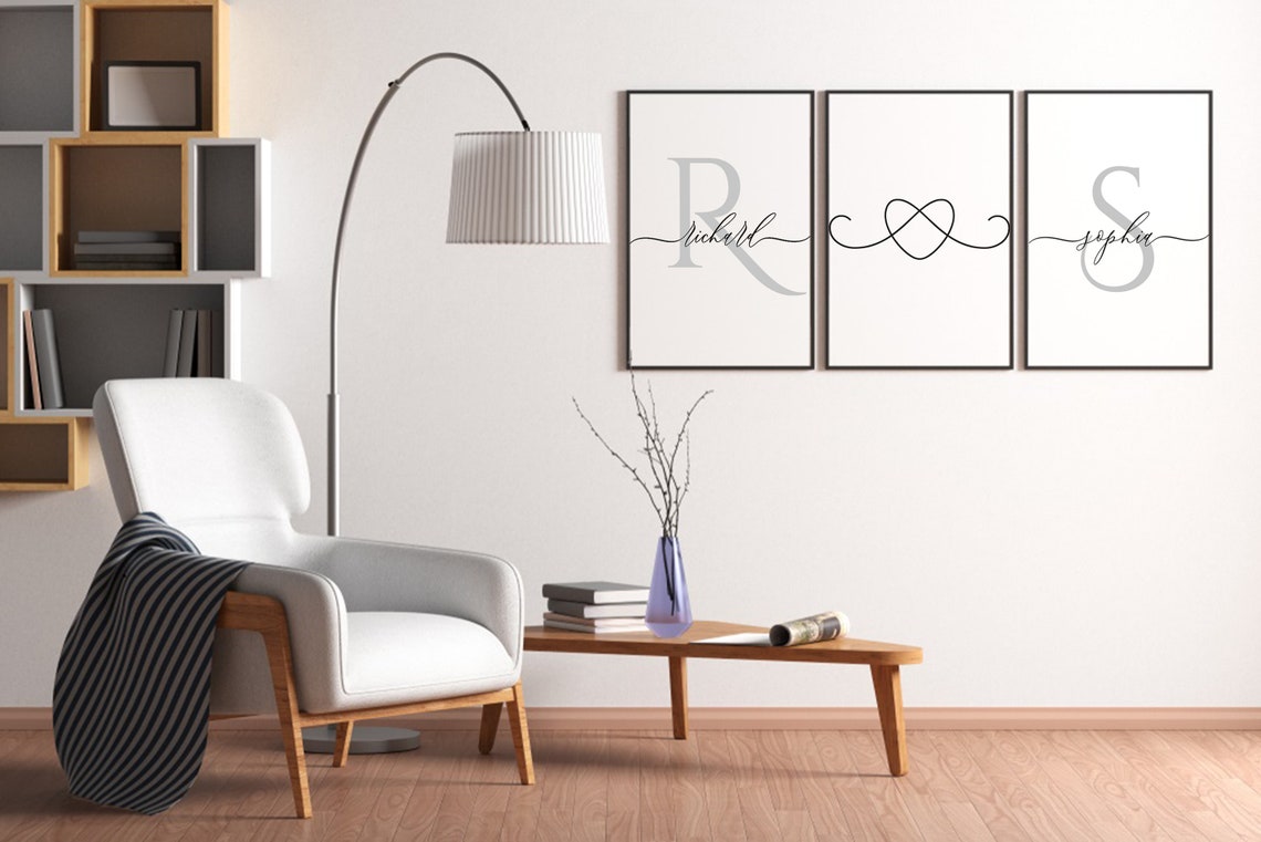 Couple Bedroom Sign Personalised Couple Name Initial Monogram - Etsy