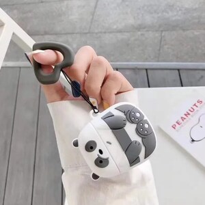 SUPER CUTE 3D Panda Bear, Airpods Case, Apple Airpods, Black and White ...