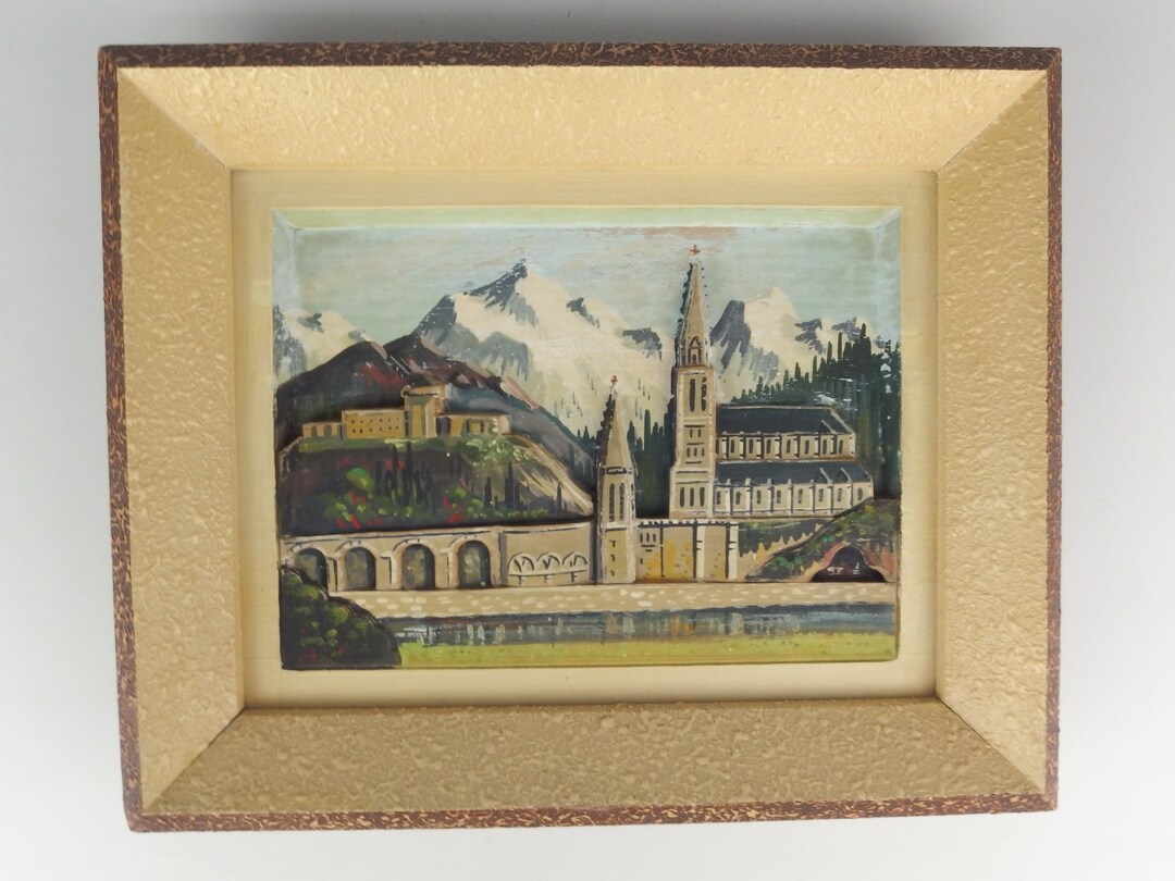 Vintage Religious Diorama // Painting in Wood 3D // Sanctuary Our Lady ...