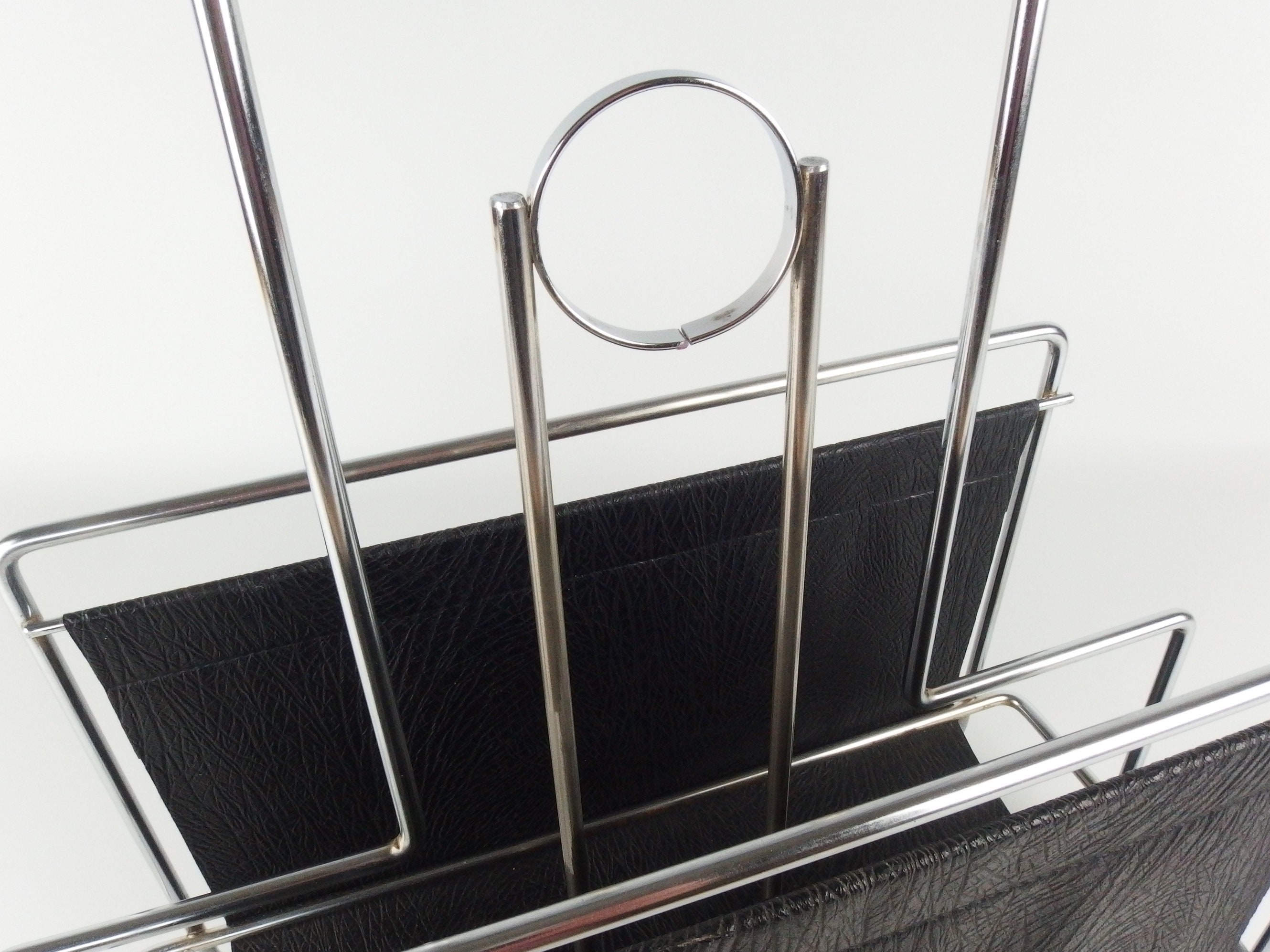 Vintage Chrome Magazine Rack // Rectangular Newspaper Holder // Chrome ...