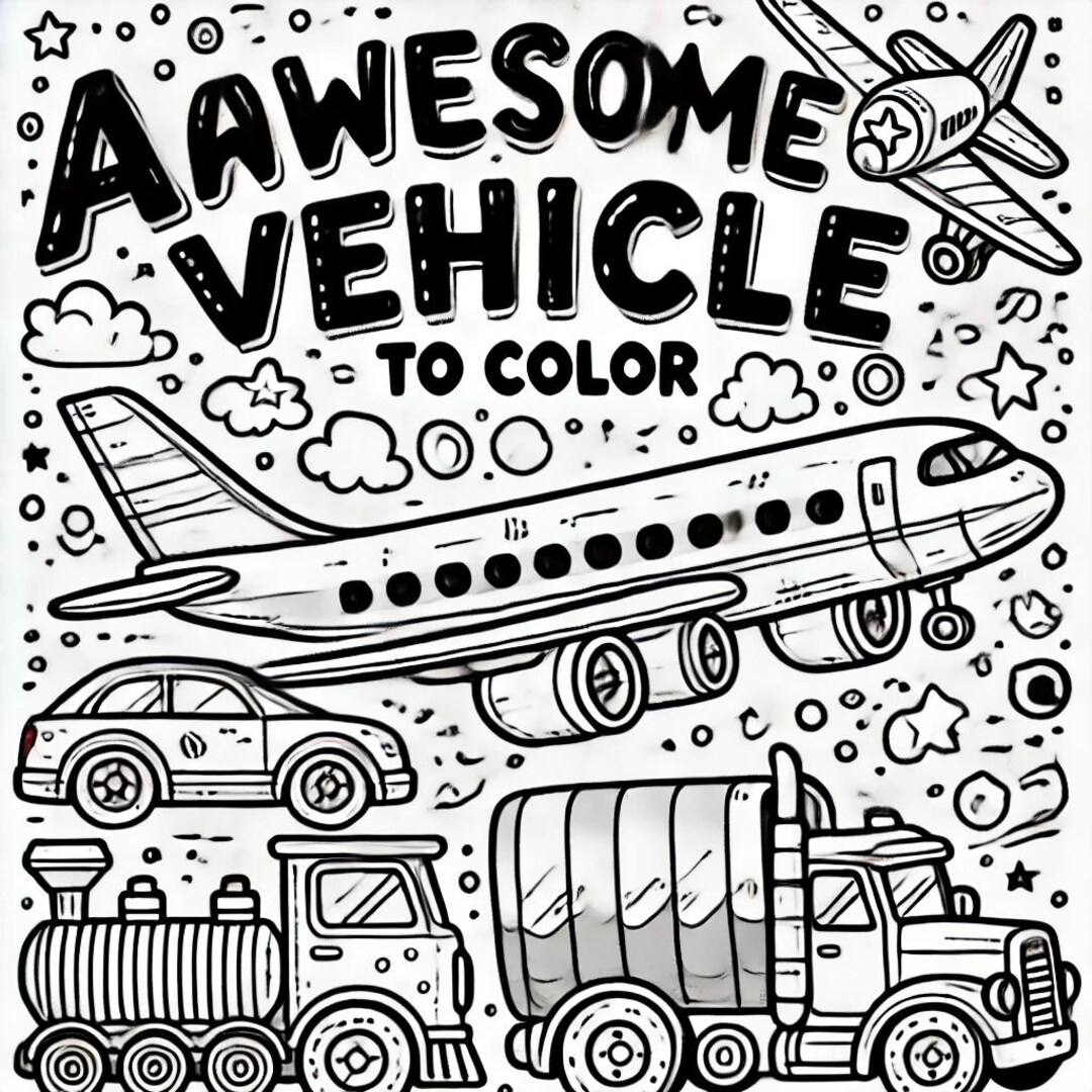 Awesome Vehicles to Color - Etsy