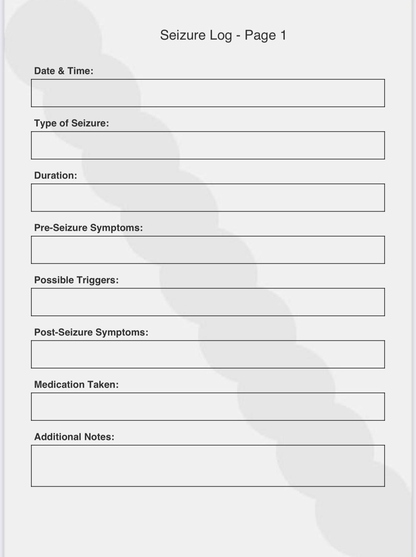 Seizure Tracking Journal | Printable Epilepsy Log | A5 PDF Download - Etsy