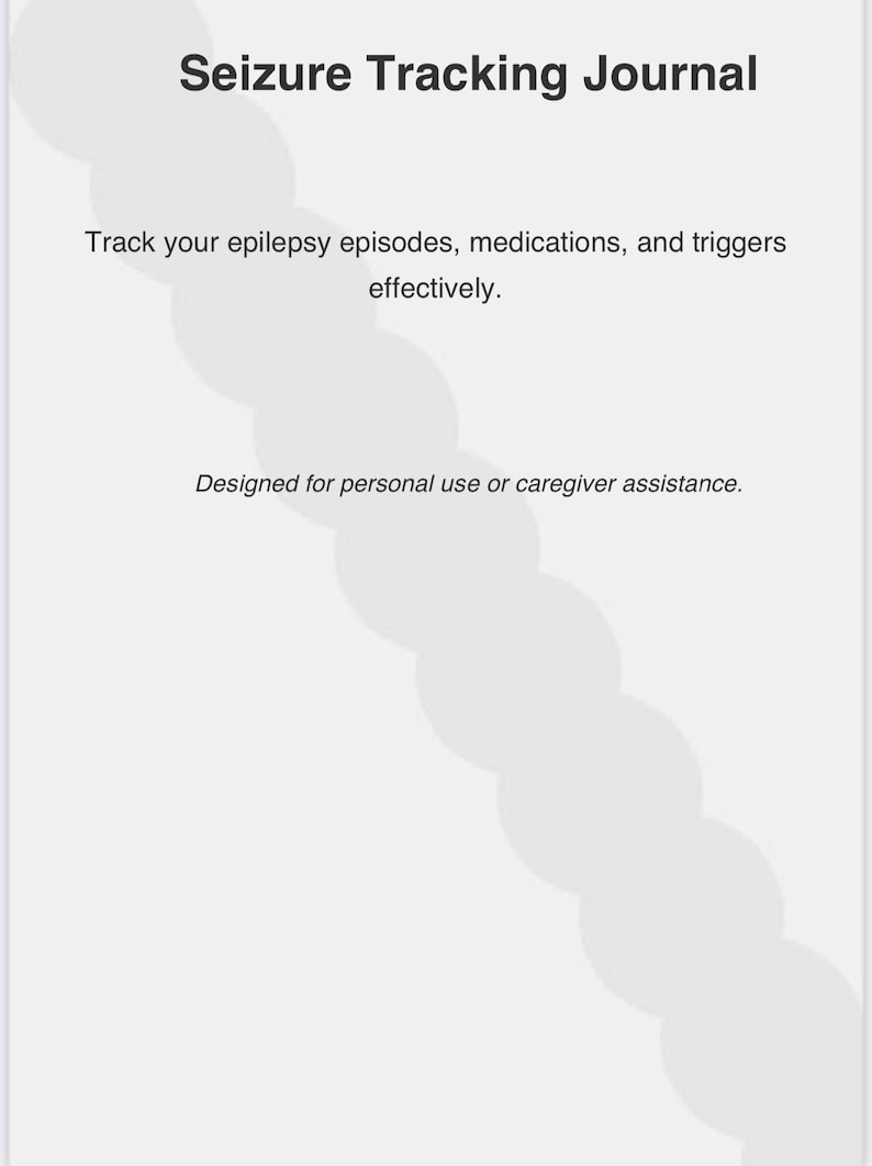Seizure Tracking Journal | Printable Epilepsy Log | A5 PDF Download - Etsy