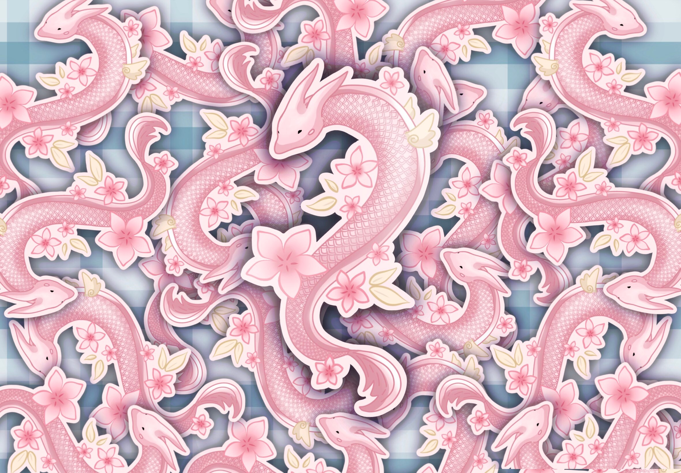 Pink Sakura Dragon Sticker - Etsy