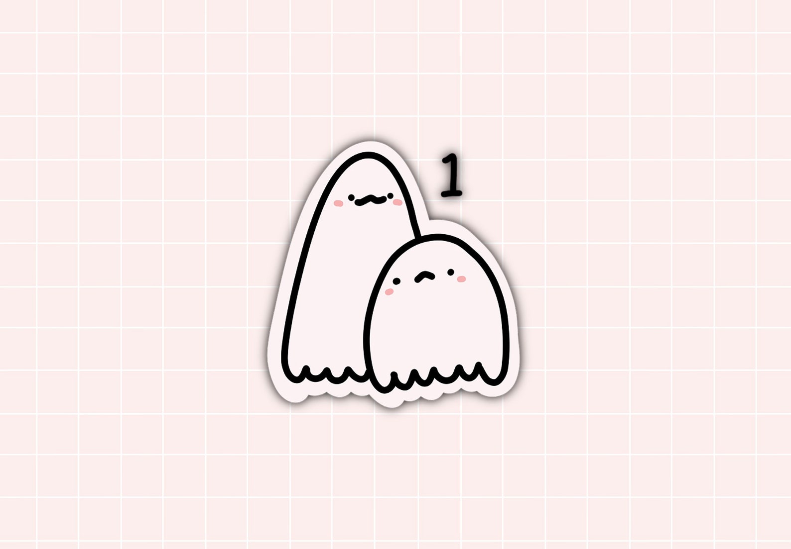 Tall and Short Friend Ghost Stickers - Etsy